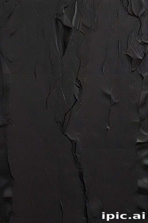 Textured Abstract Art Featuring Layers of Deep Black Paint and Creases