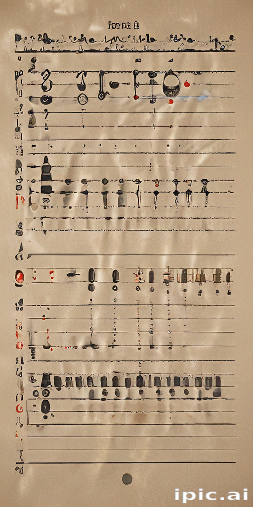Ancient Hieroglyphic Chart Depicting Various Symbols and Their Meanings