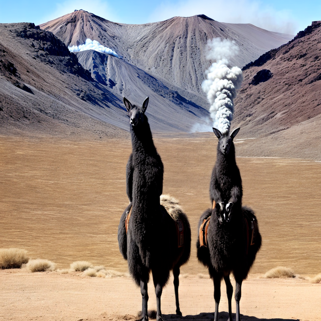 joe biden and donald trump riding emus into cold volcano