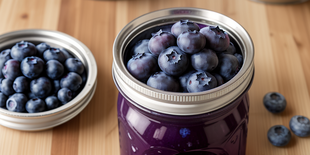 Freshly Picked Blueberries in a Jar Ready for Delicious Recipes