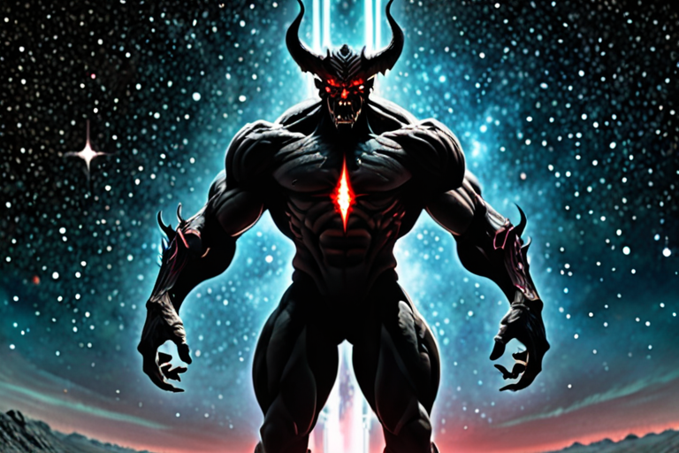 demonic giant in the middle of the universe