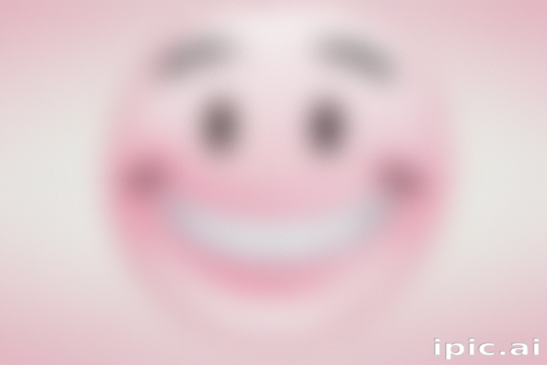 A Playful, Blurry Representation of a Smiling Cartoon Character's Face.