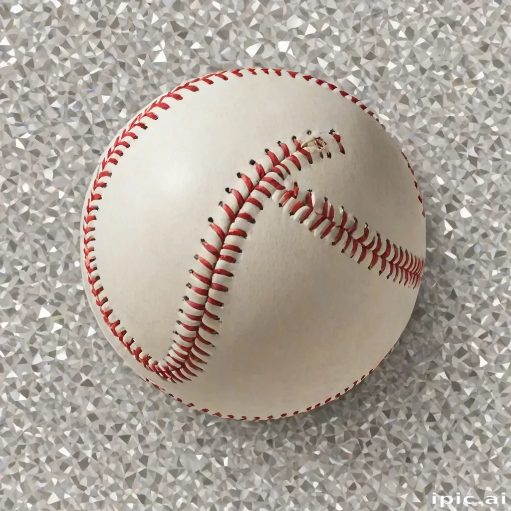Classic Baseball Sitting on a Sparkling, Textured Background of Diamonds