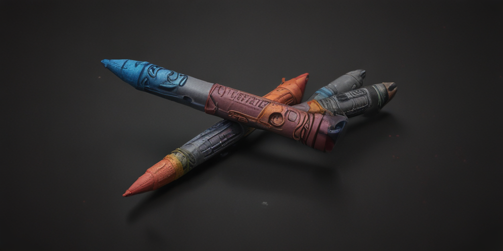 Colorful Crayons Piled Together, Showcasing Unique Artistic Designs and ...