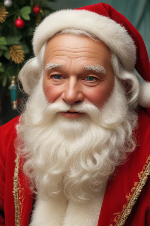 Jolly Santa Claus with a Warm Smile and Festive Red Outfit