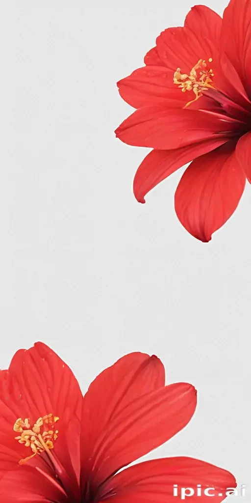 Vibrant Red Flowers Against a Soft White Background Creating a Fresh ...