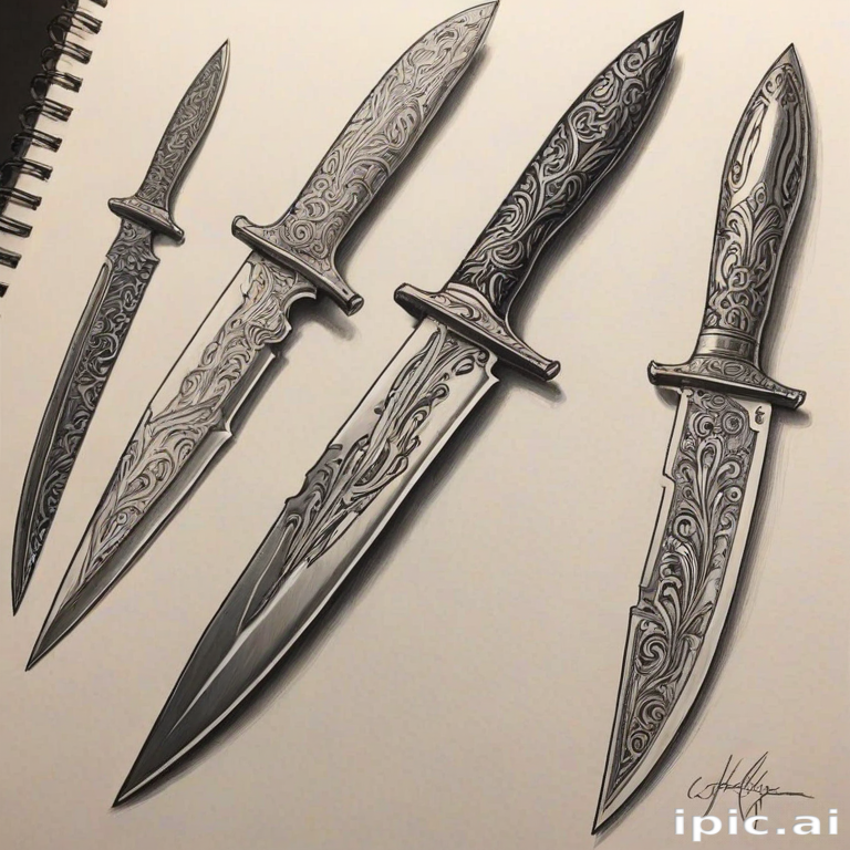 Intricate Designs and Craftsmanship of Various Ornate Knives in ...