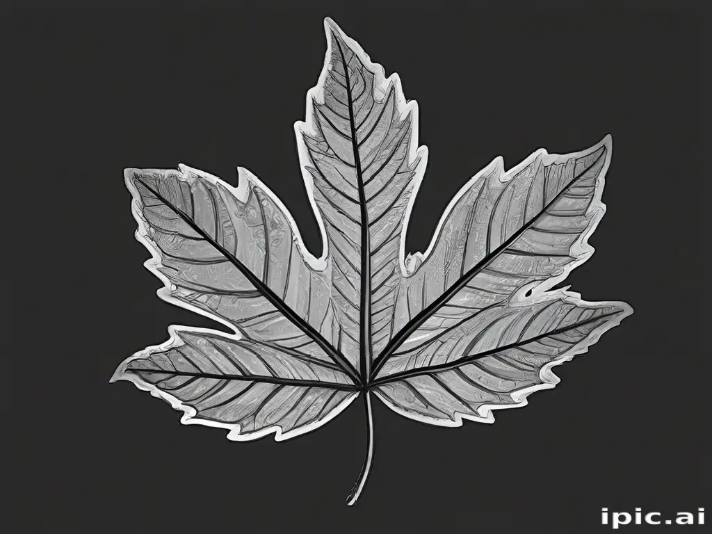 Intricate Black and White Leaf Design Highlighting Nature's Unique ...