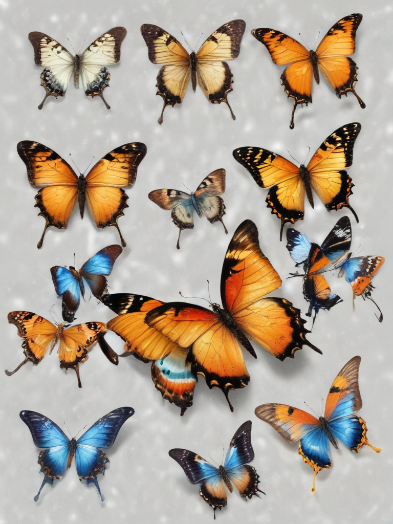 A Colorful Collection of Various Butterflies Displaying Vibrant Wings ...