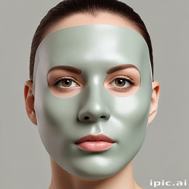 Relaxing Beauty Treatment: Woman Wearing a Green Facial Mask for Skincare