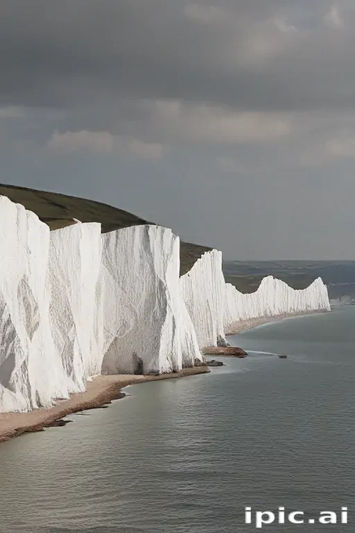 Majestic White Cliffs Rising Dramatically Above Calm Coastal Waters ...
