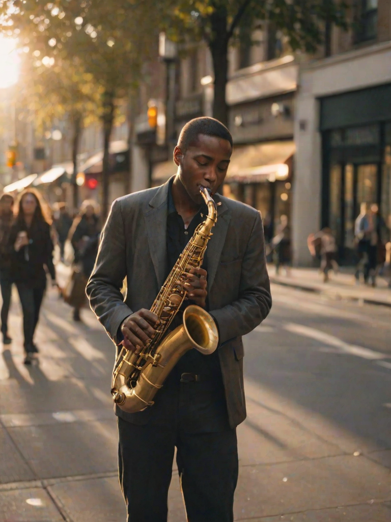Street Musician Enchants Passersby with Soulful Saxophone Melodies ...