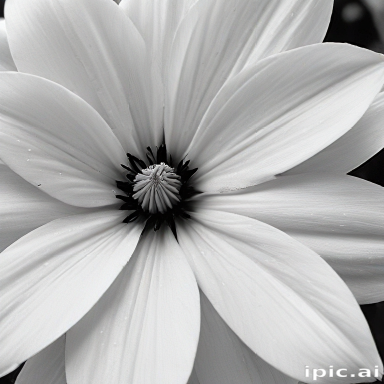 Stunning Close-Up of a White Flower with Intricate Petals and Details