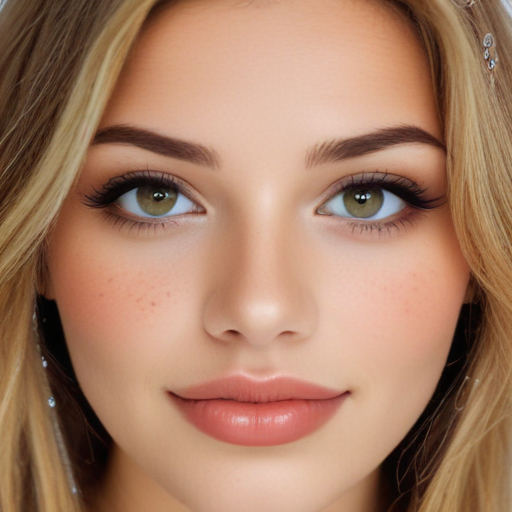blonde with green eyes a round face olive skin ski slope nose and big ...