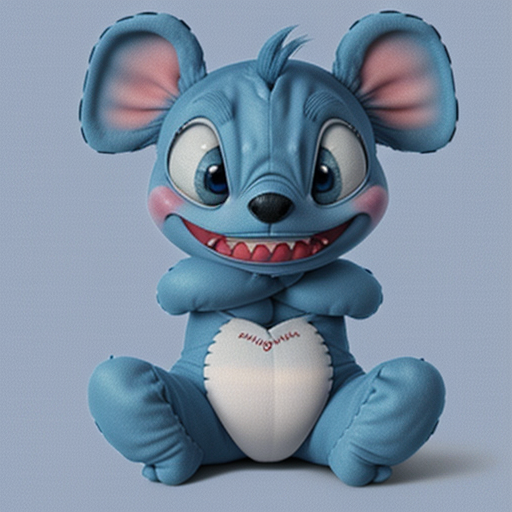 A Cute and Playful Blue Cartoon Mouse Character with Big Eyes.