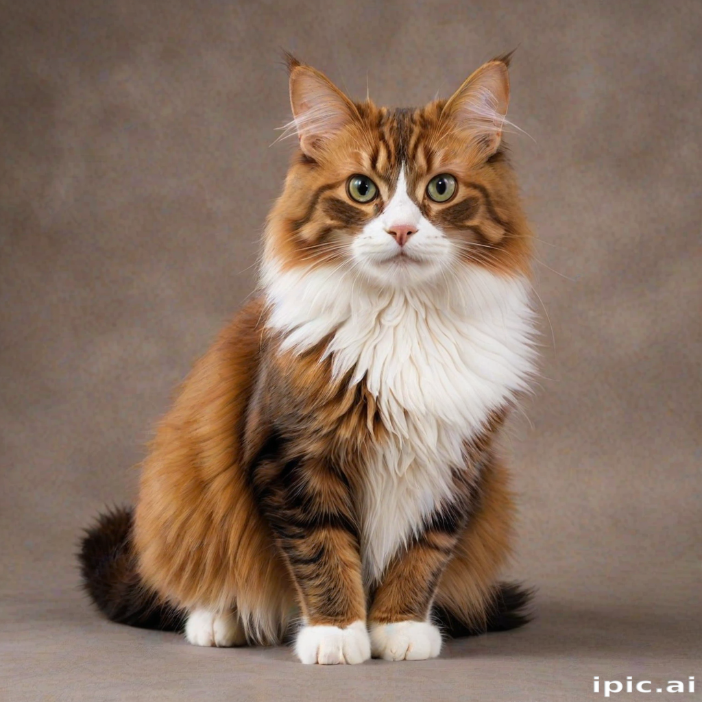 A Majestic Maine Coon Cat Posing Elegantly Against a Soft Background.