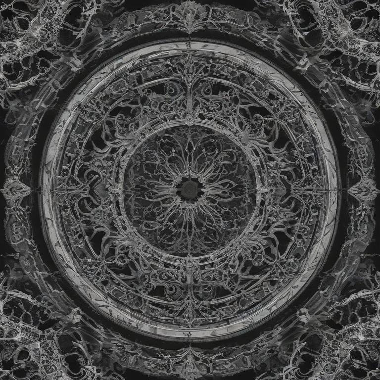 a creepy Gothic decorative circle drawing
