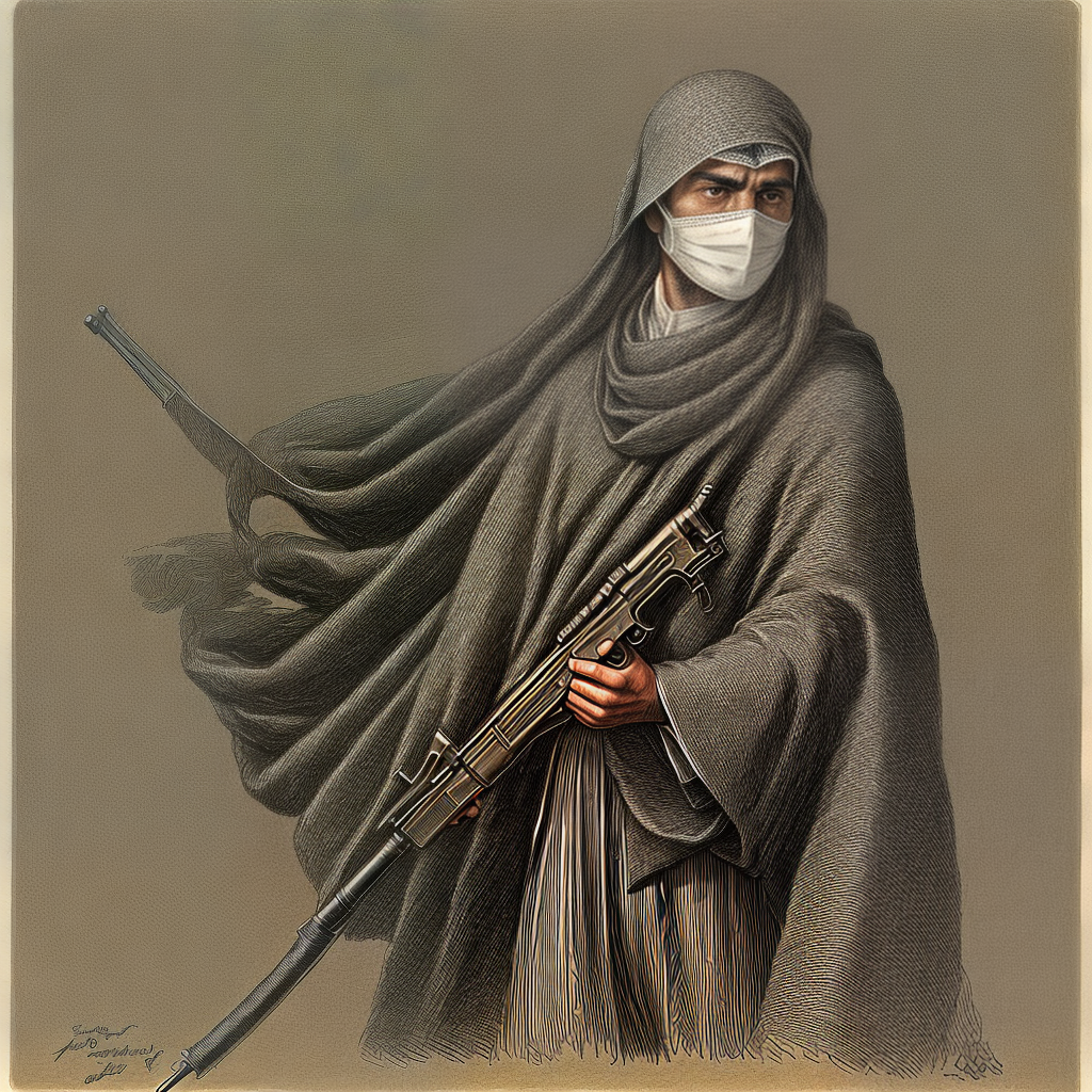 He designed a logo for an Arab poetic blog, which is a fighter masked ...