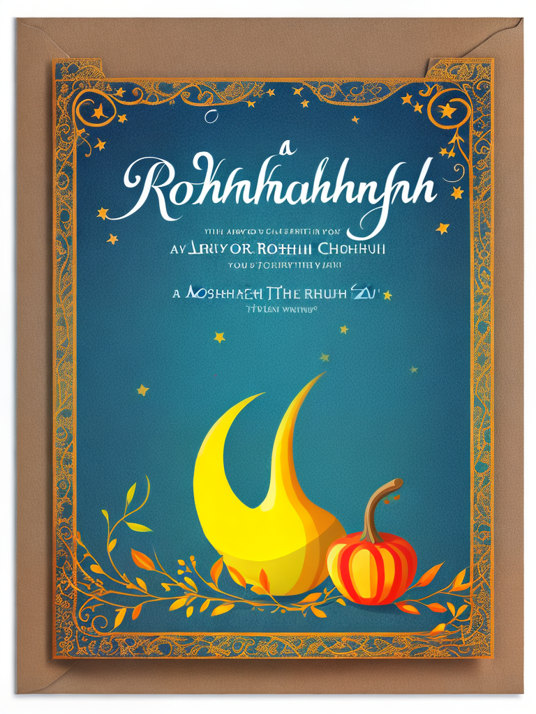 A greeting card for rosh Hashanah with the writing Ort tzur barak