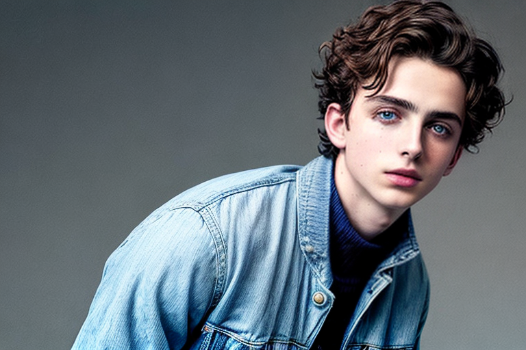 A person who look like the actor Timothée Chalamet with blue eyes