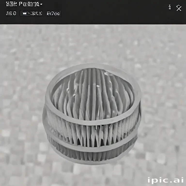 3D Model of a Round Filter with Detailed Texturing and Design