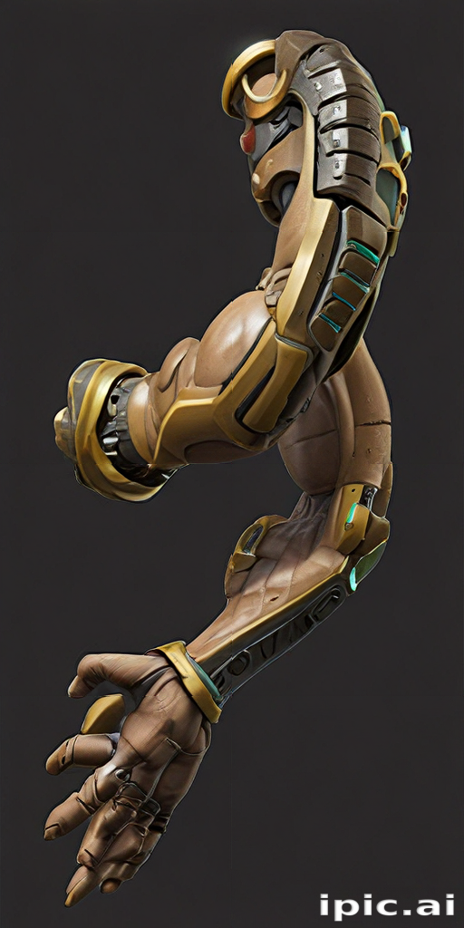 Futuristic Robotic Arm Design with Sleek Metallic Features and Unique ...