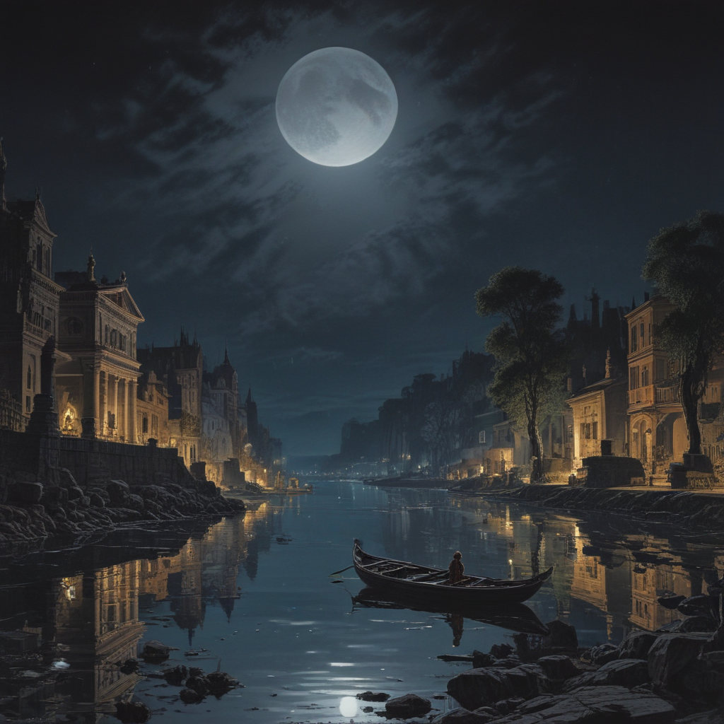 roman empire jean giraud moebius oniric landscape piranesi lake night ...