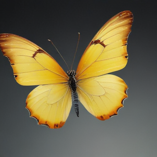 A Stunning Close-Up of a Vibrant Yellow Butterfly Against a Dark Background