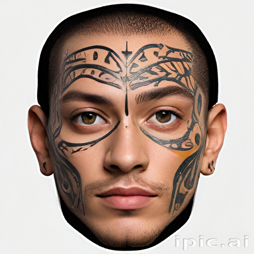 Intricate Tribal Face Tattoo Design Showcasing Unique Cultural ...