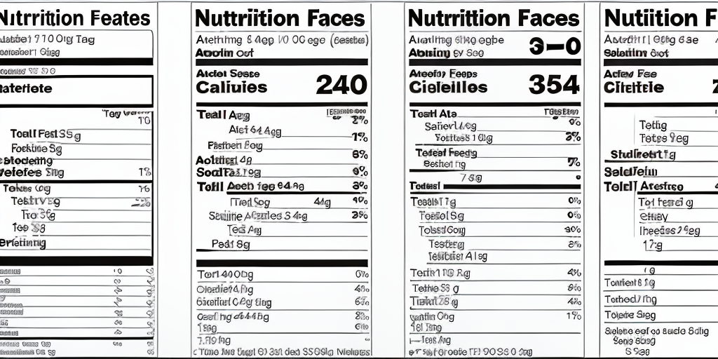 Detailed Nutritional Information Charts for Various Food Products and ...