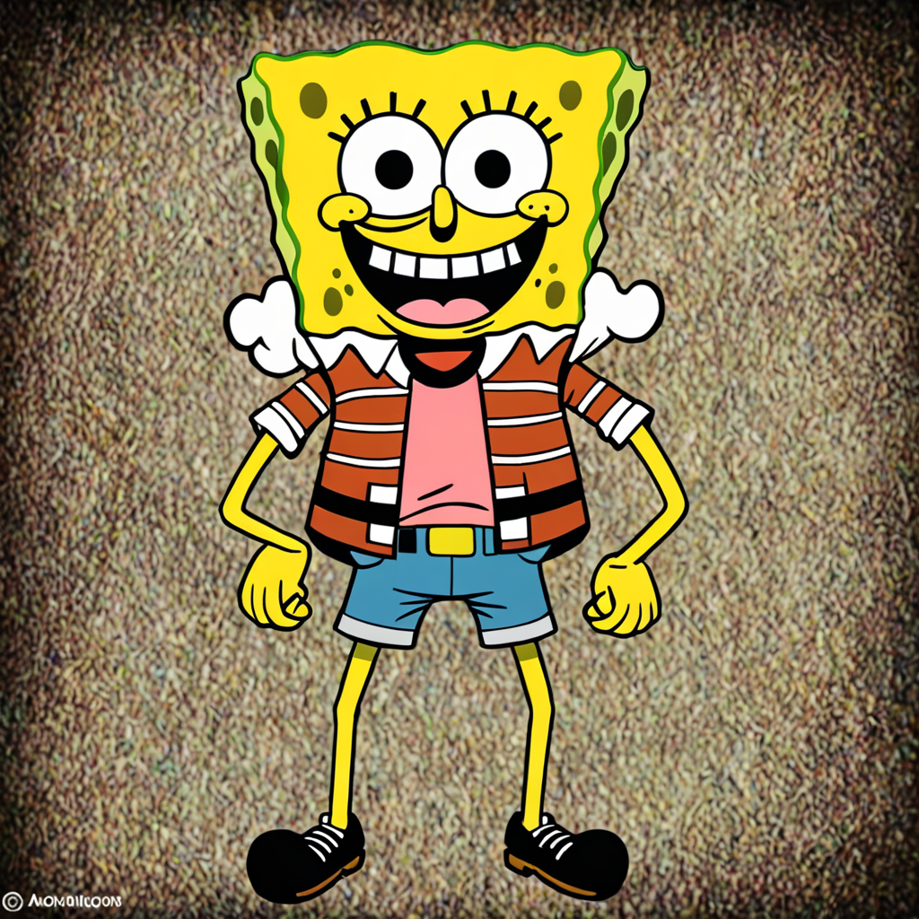 Spongebob in the style of one piece
