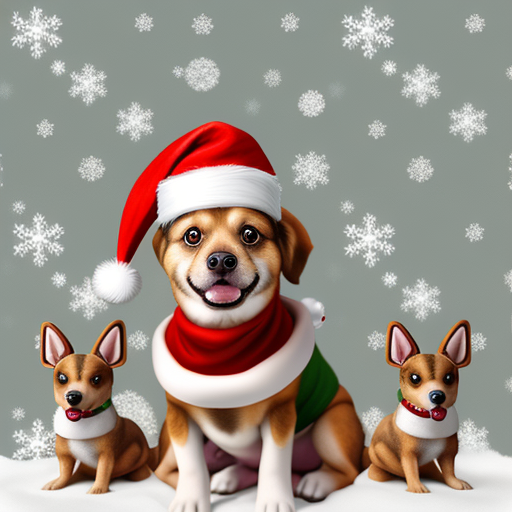 Three Festively Dressed Dogs Celebrating Christmas with Joyful Cheer ...