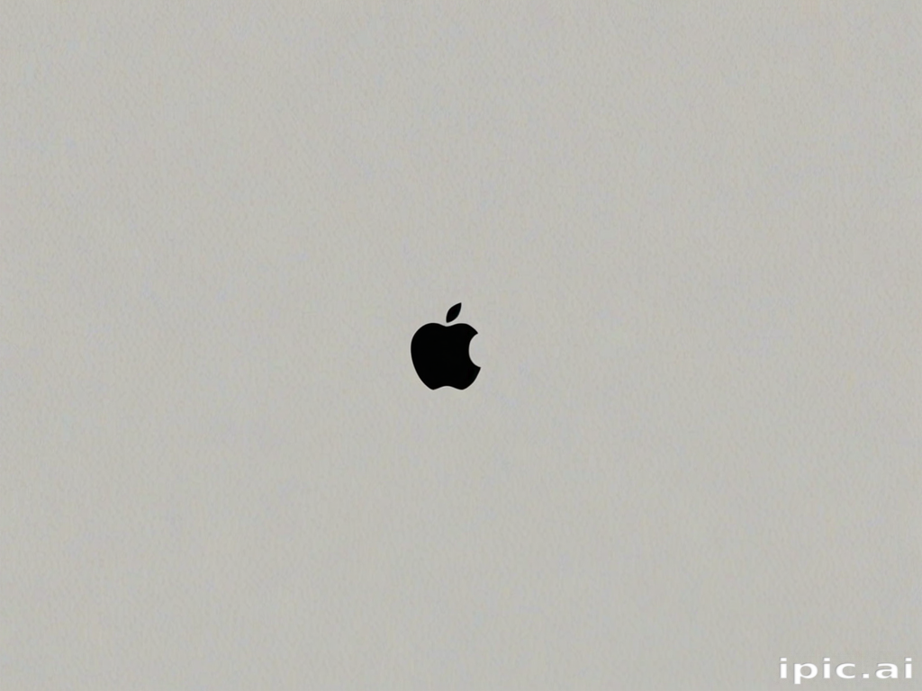 Minimalistic Apple Logo on a Soft Gray Background with Elegant Simplicity