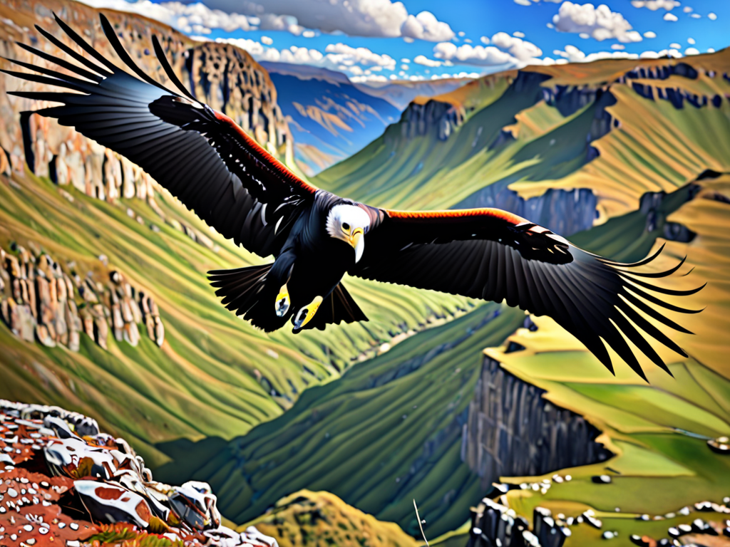 create a realistic painting of a condor