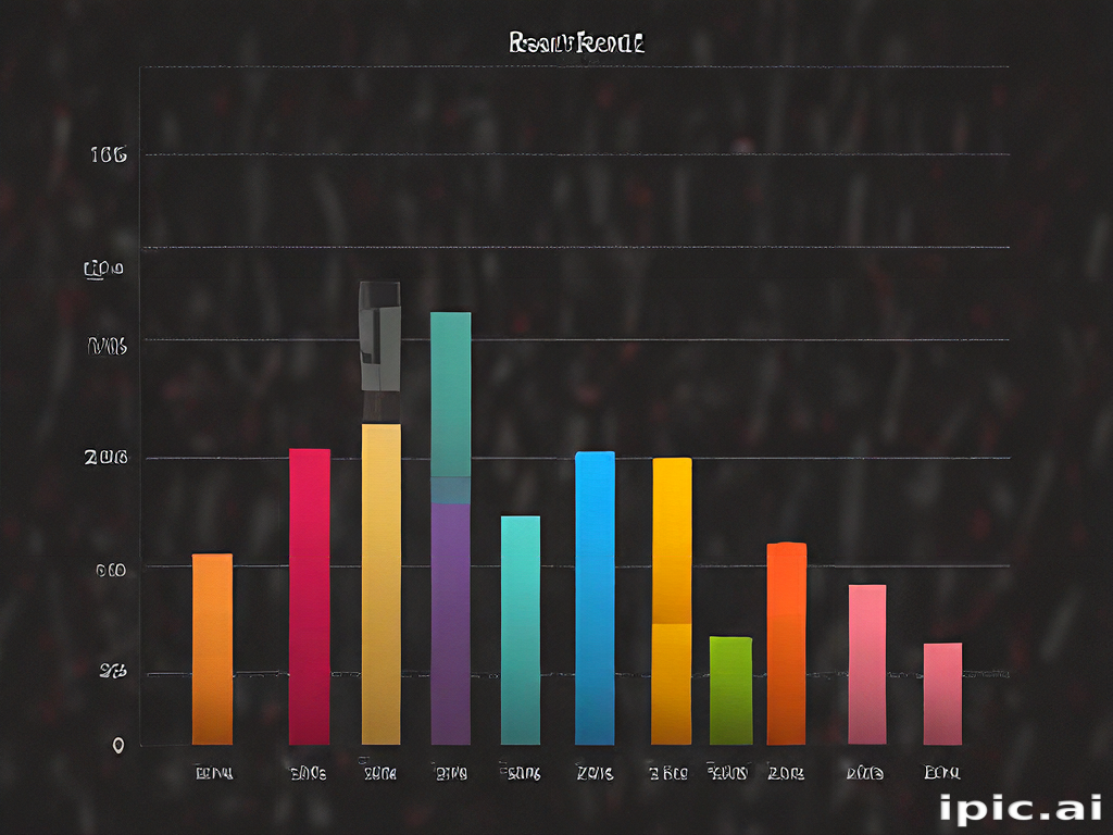 Bar Graph Displaying Results Over Multiple Years with Varying Percentages