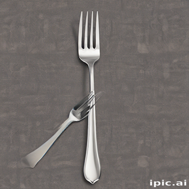 An Artistic Display of Two Distinct Forks on a Gray Background
