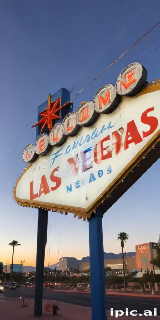 Iconic Welcome Sign of Las Vegas Against a Beautiful Evening Sky