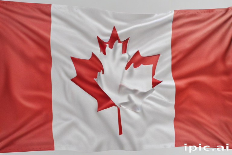 A Beautifully Designed Canadian Flag with a Distinctive Maple Leaf Emblem.