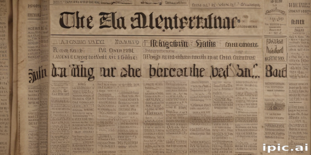 Historic Newspaper Front Page Featuring News from the Late 19th Century