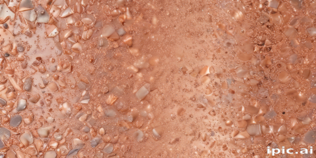 Textured Close-Up of Shimmering Copper and Beige Colored Stone Surface