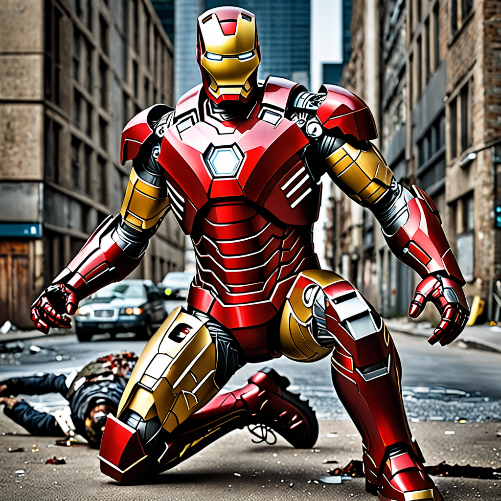 IRON MAN MIX WITH ZOMBIE AND BAT MAN