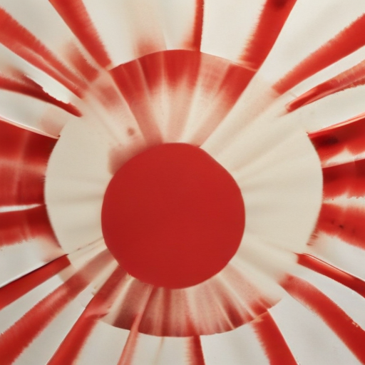 Vibrant Abstract Art Featuring Radiating Red and White Patterns in Circles