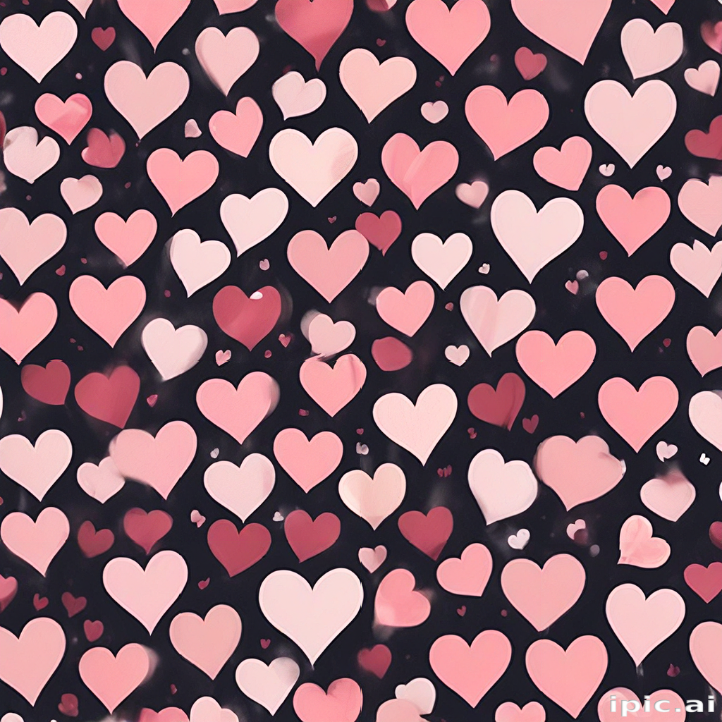 A Colorful Array of Hearts in Various Shades Against a Dark Background.