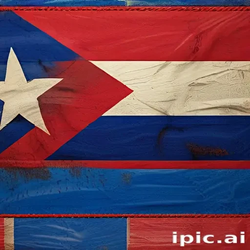 Artistic Representation of the Cuban Flag with Bold Colors and Textures