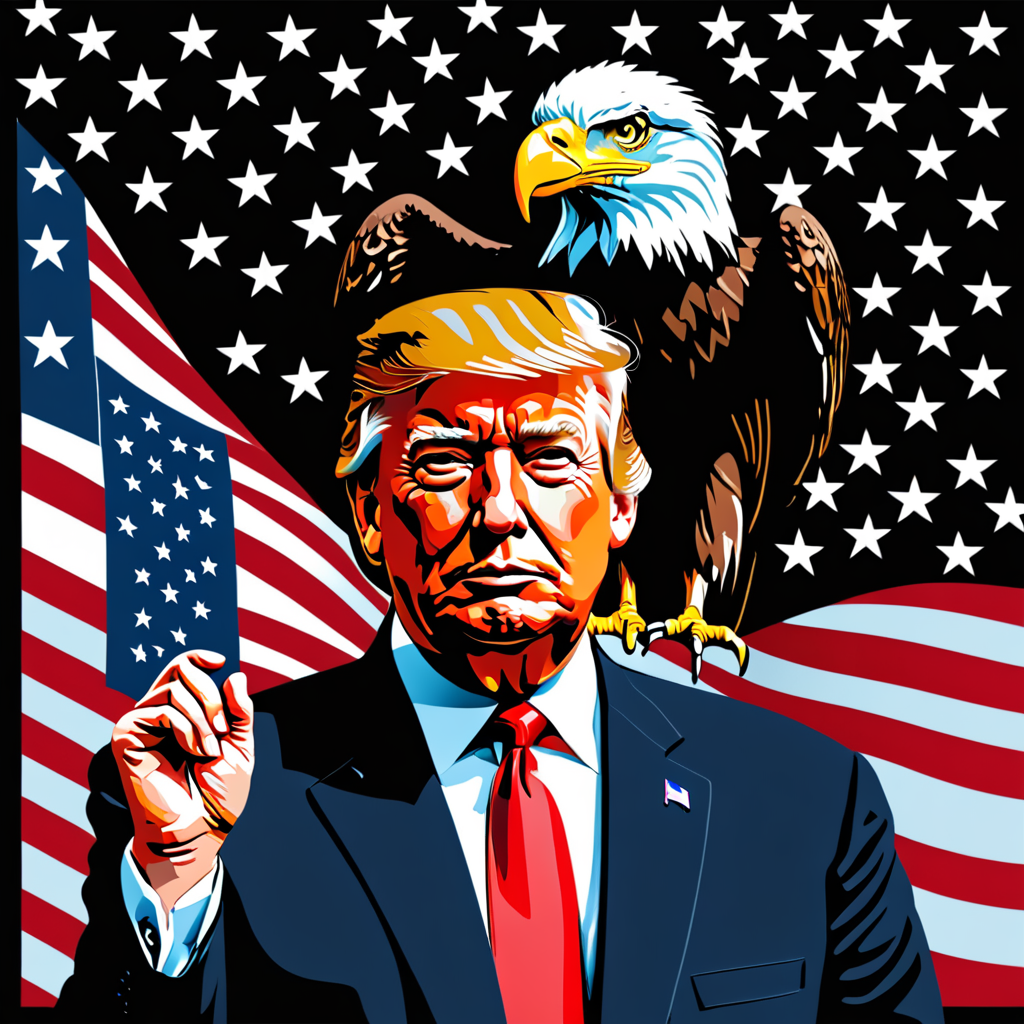 2d vector exaggerated cartoon of donald trump standing infront an ...