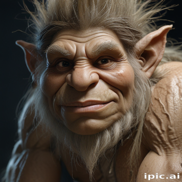 Realistic Portrait of a Fantasy Troll Character with Detailed Features