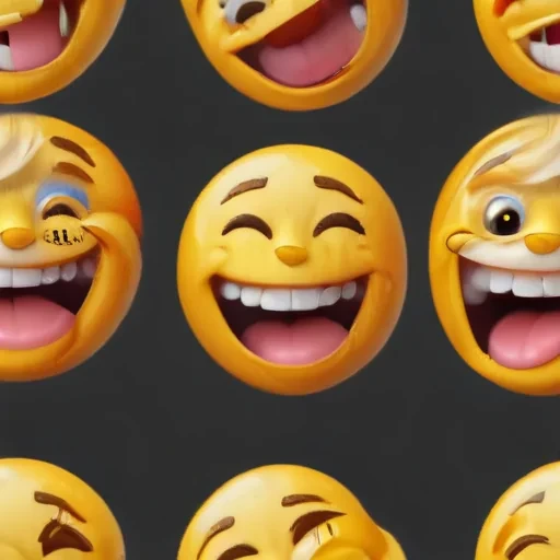 A Colorful Collage of Joyful and Playful Emoji Faces Displaying Happiness.