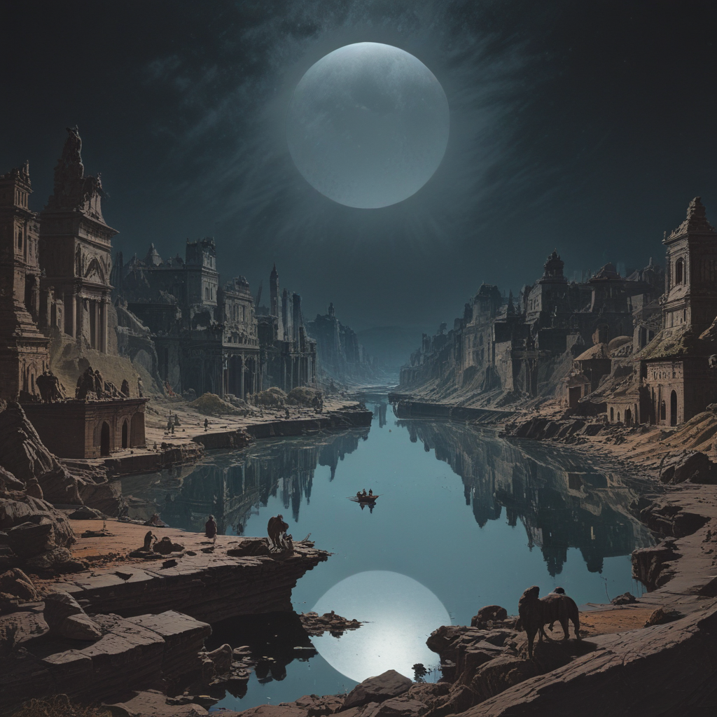 roman empire jean giraud moebius oniric landscape piranesi lake bird´s ...