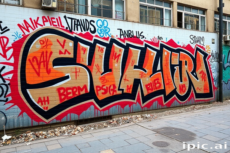 Vibrant Street Art Featuring Bold Graffiti Letters Against Urban Wall
