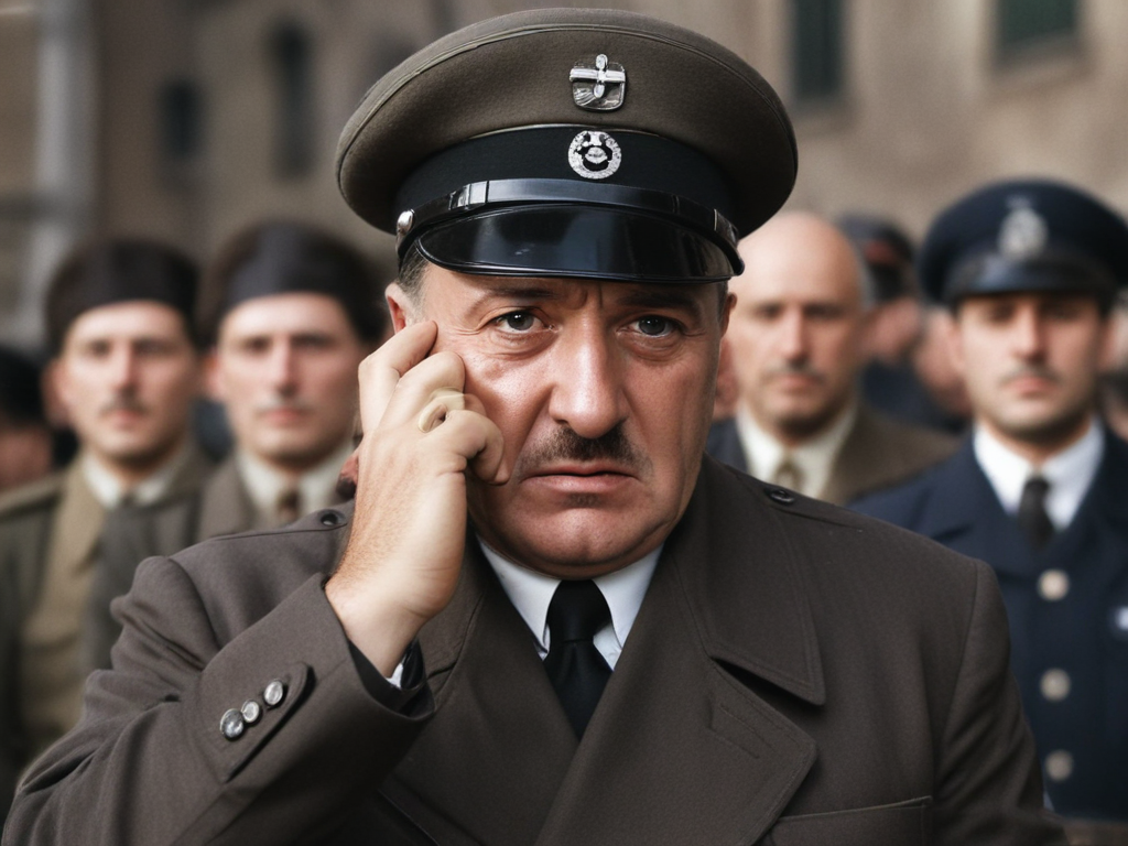 Hitler crying because Mussolini took away his candy